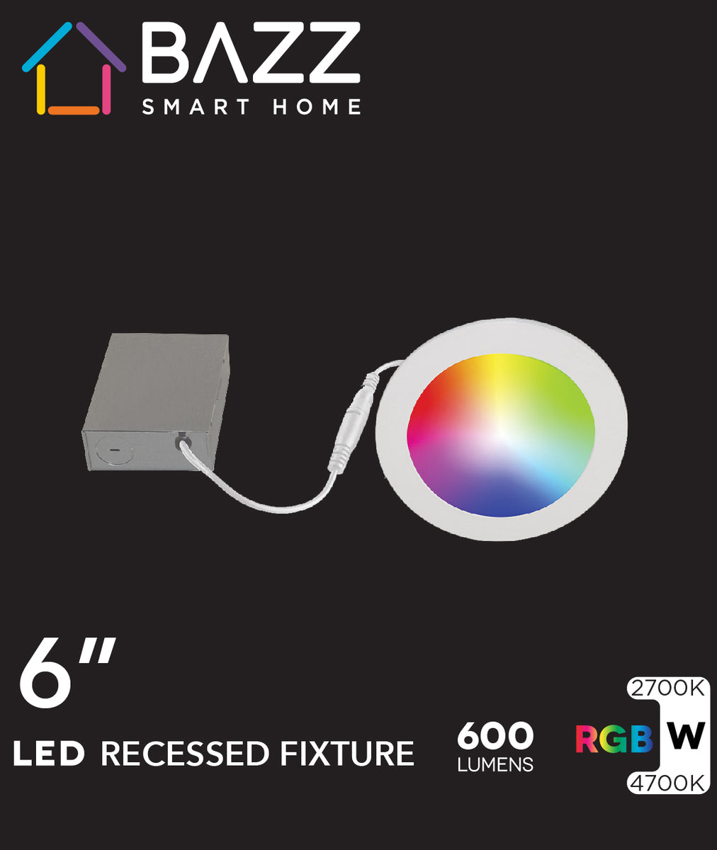 4" Smart Wifi RGB LED White Recessed Light Fixture
